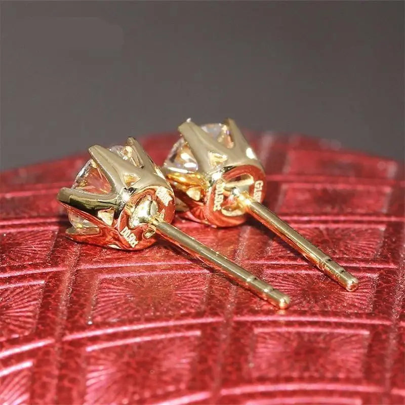 14k Yellow Gold Moissanite Stud Earrings 1ctw – Moissanite Engagement ... 14k Yellow Gold Moissanite Stud Earrings 1ctw – Moissanite Engagement ...