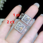 Wide Band Platinum Plated Silver Halo Moissanite Ring 1ct & 2ct Option – Luxus Moissanite